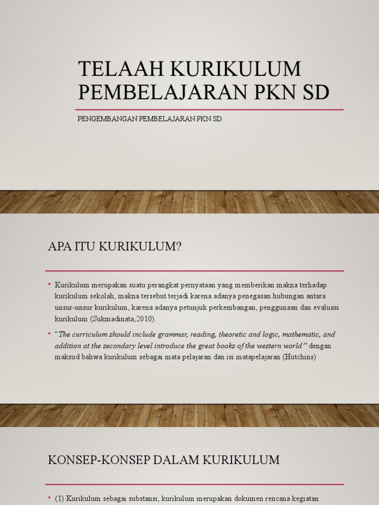 Telaah Kurikulum Pembelajaran PKN SD | PDF