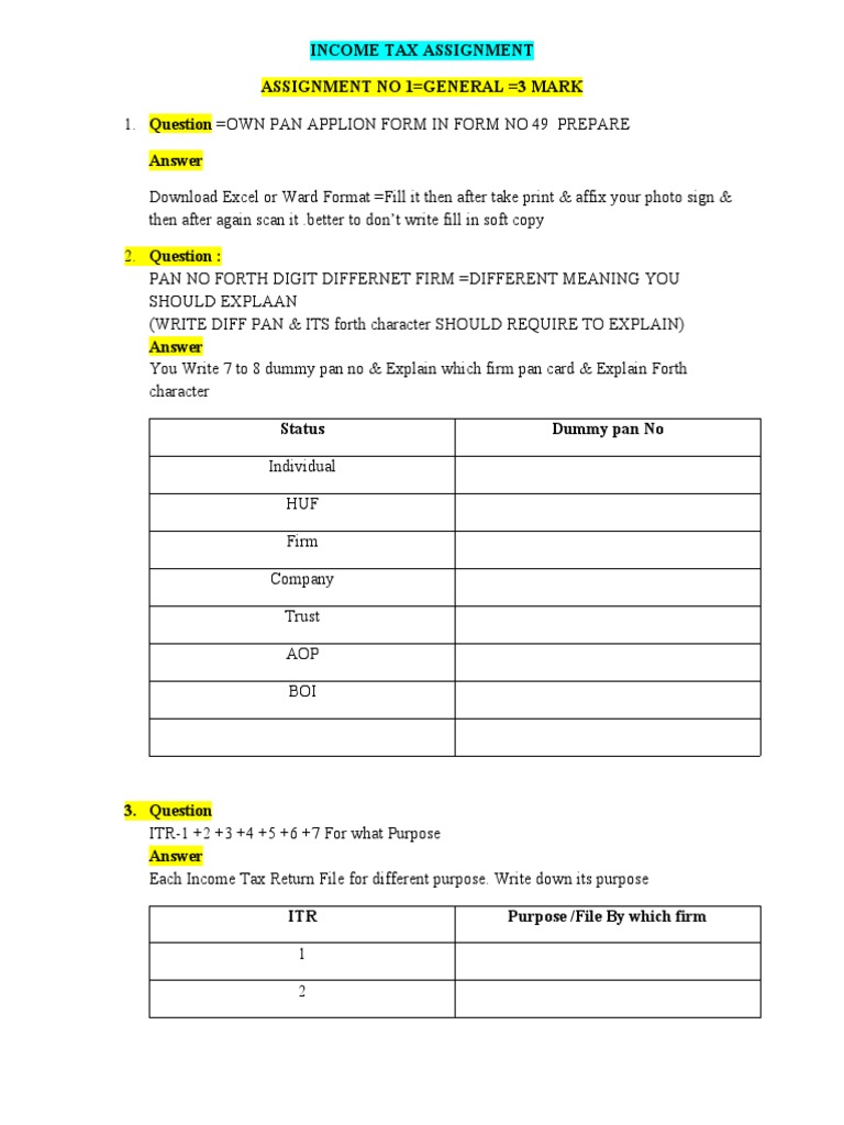INCOME TAX ASSIGNMENT Change | PDF | Tax Deduction | Taxes