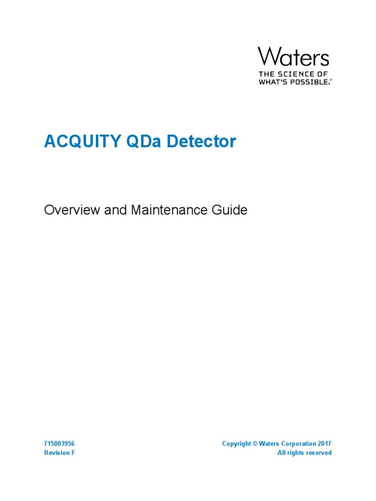 Manual Generalidades y Mantenimiento Detector QDa | PDF ...