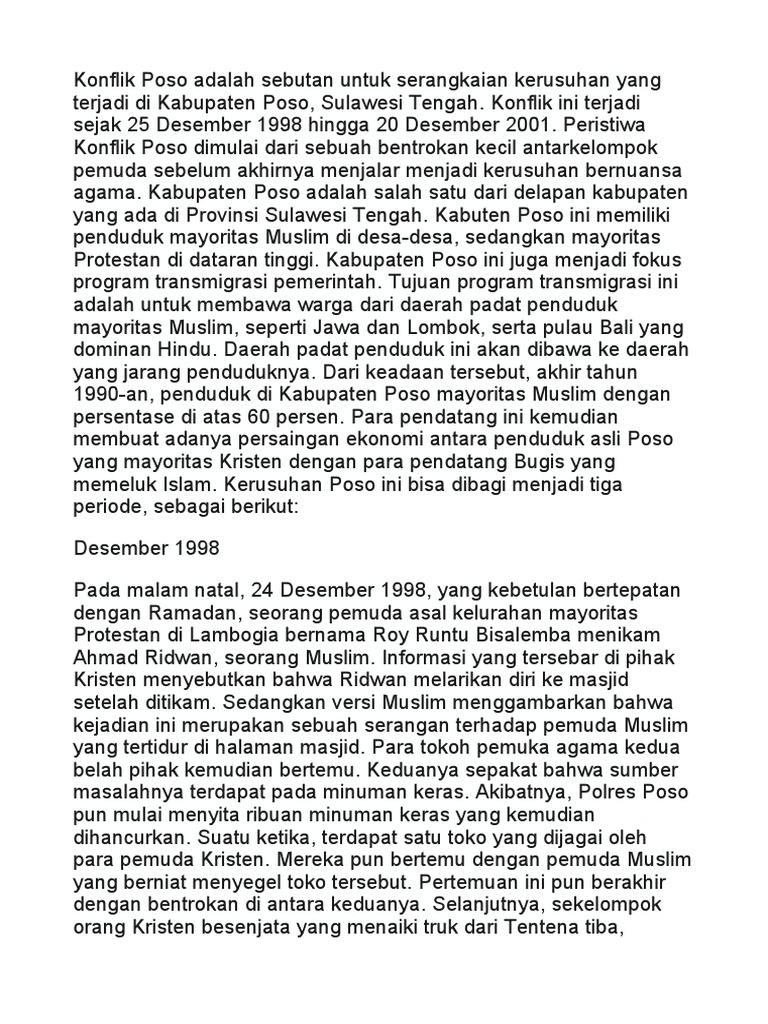 Konflik Poso Bi y | PDF