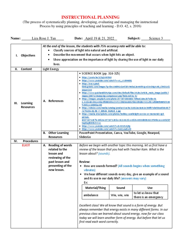 Science 3 DLP | PDF | Reflection (Physics) | Light