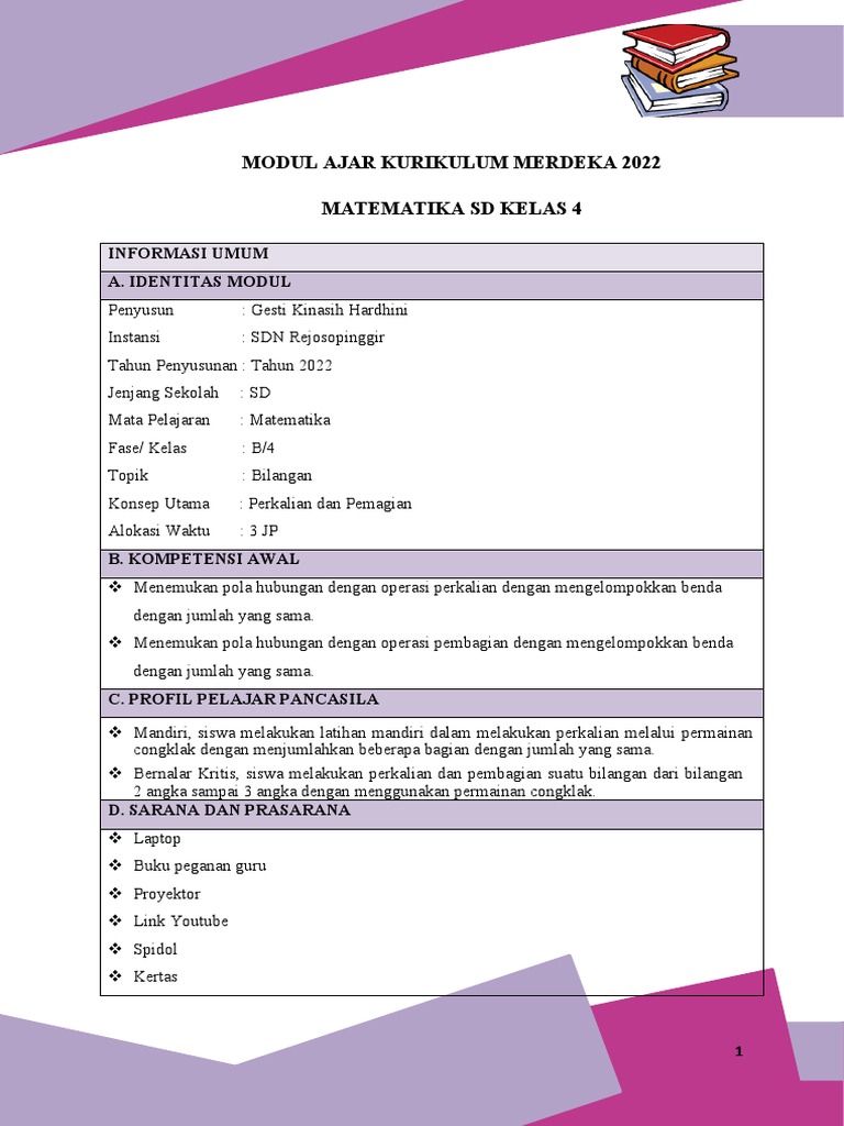Modul Ajar Matematika Gesti | PDF