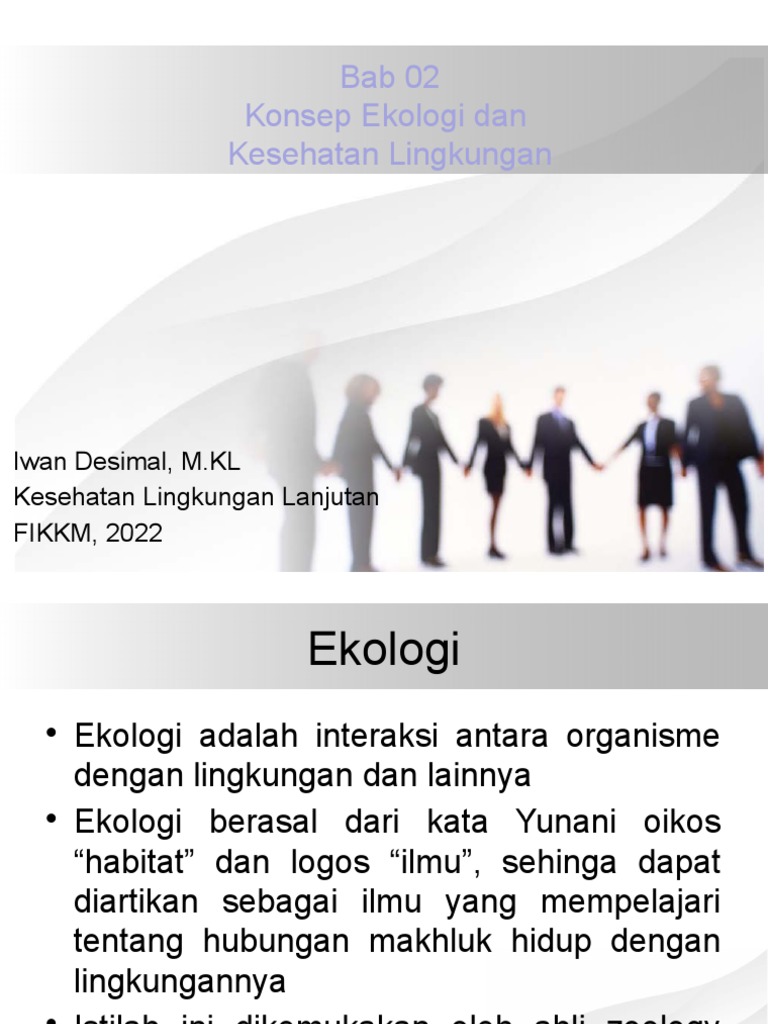 Bab 02. Konsep Ekologi Dan Kesehatan Lingkungan | PDF