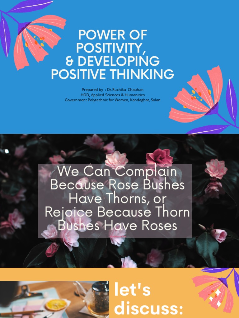 Power of Positivity and Developing Positive Thinking | PDF | Optimism ...