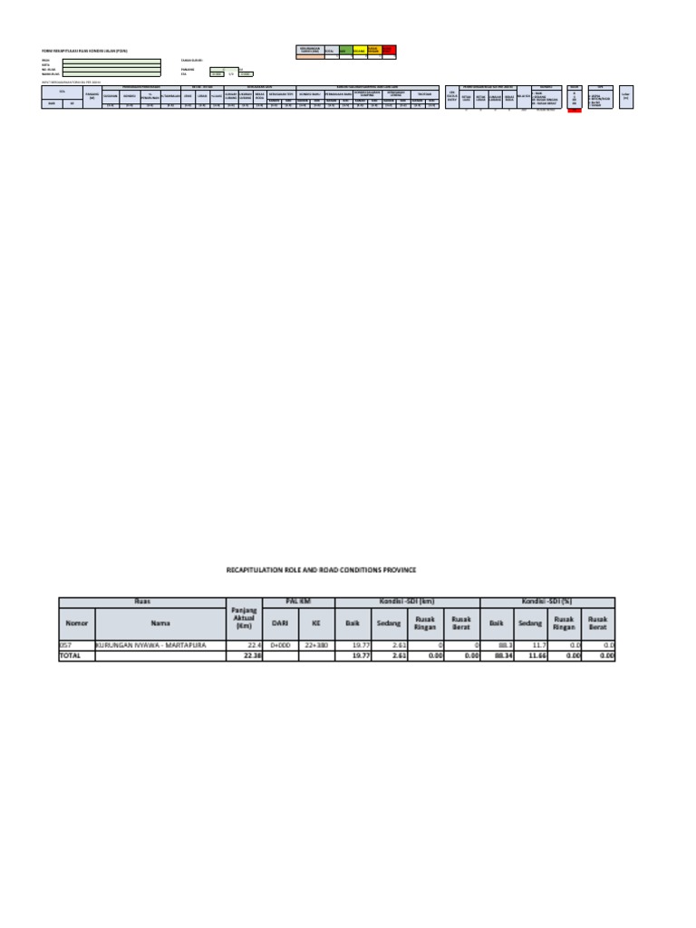 P2JN Form Rekapitulasi Jalan - 16 | PDF