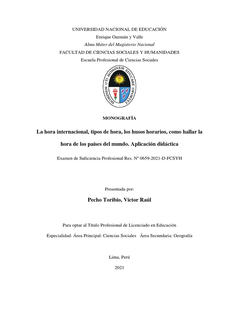 Monografía - Pecho Toribio Victor Raúl - Fcsyh (Regularización) | PDF ...