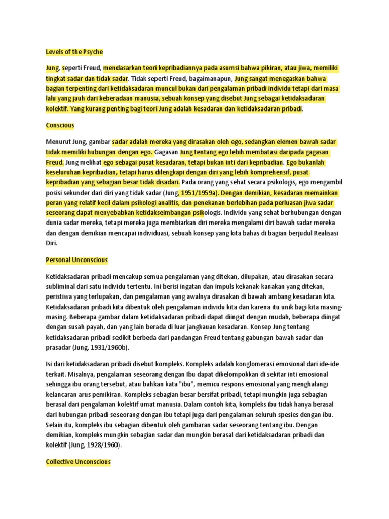 Levels of The Psyche | PDF