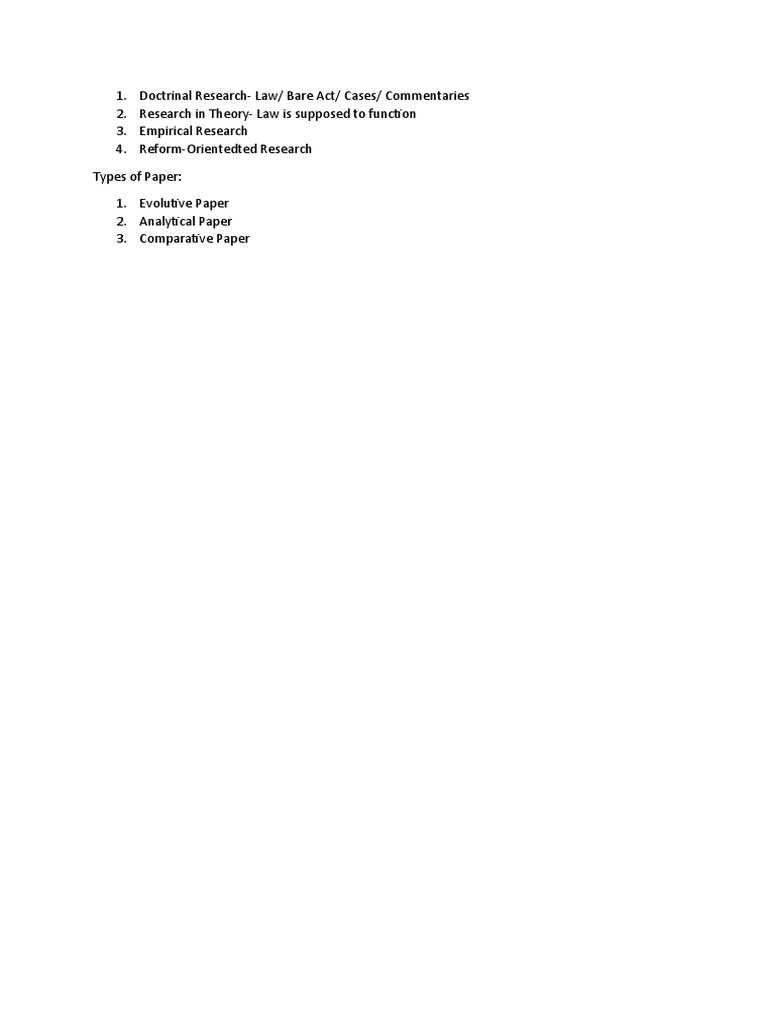 Types of Legal Research Papers Explained | PDF
