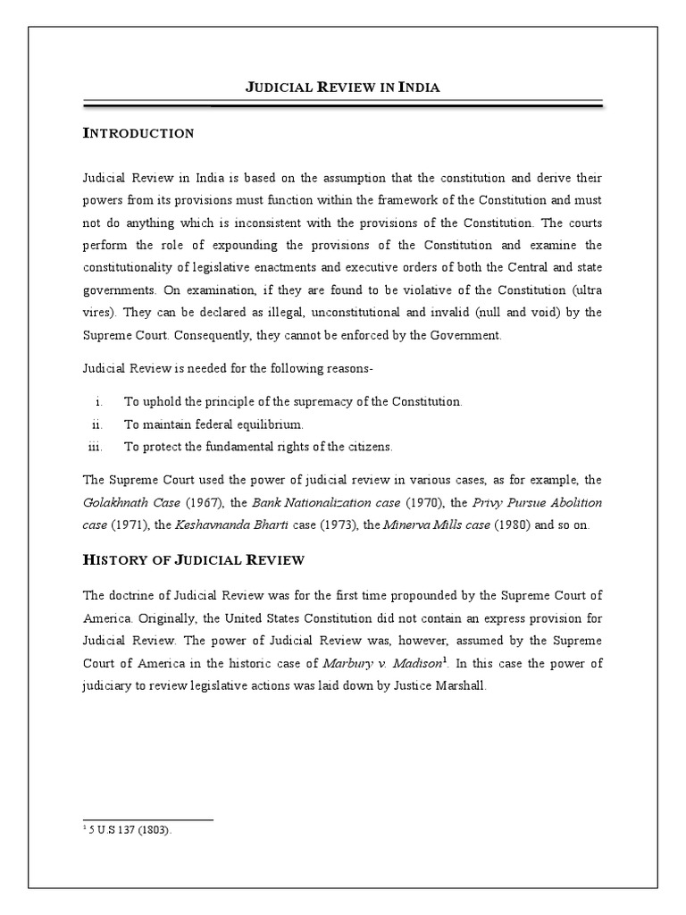 Judicial Review and Judicial Activism in India | PDF | Social ...