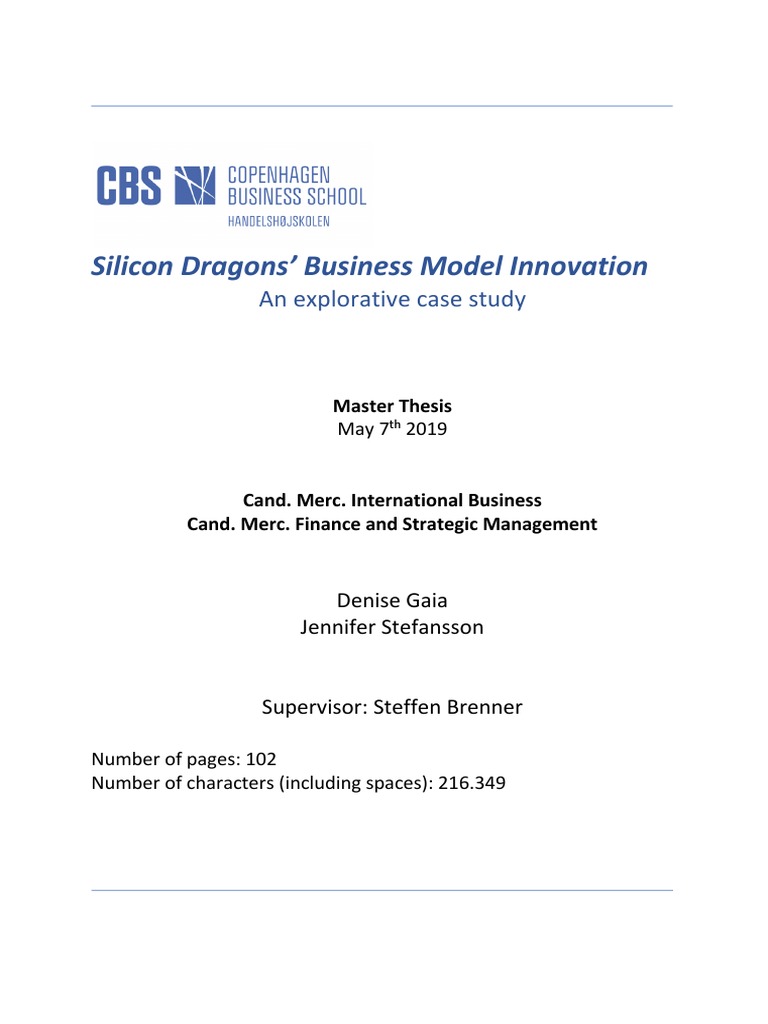 Master Thesis | PDF | Business Model | Innovation