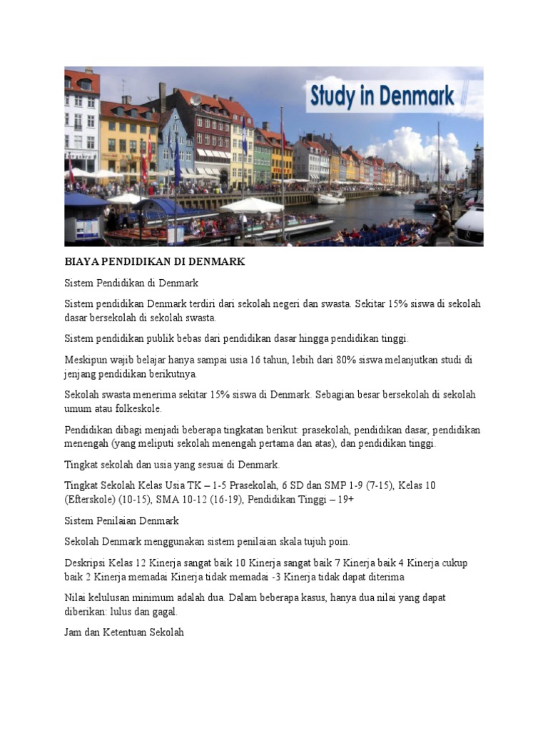 Biaya Pendidikan Di Denmark | PDF