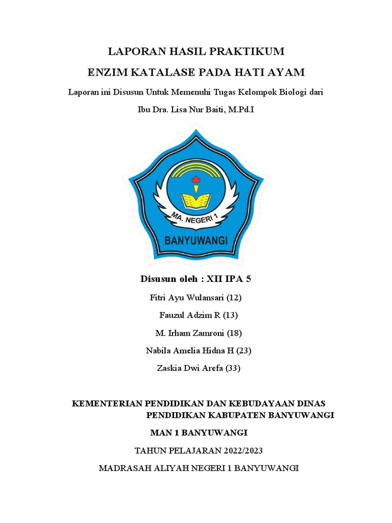 Laporan Hasil Praktikum Enzim Katalase | PDF | Pengembangan Diri ...