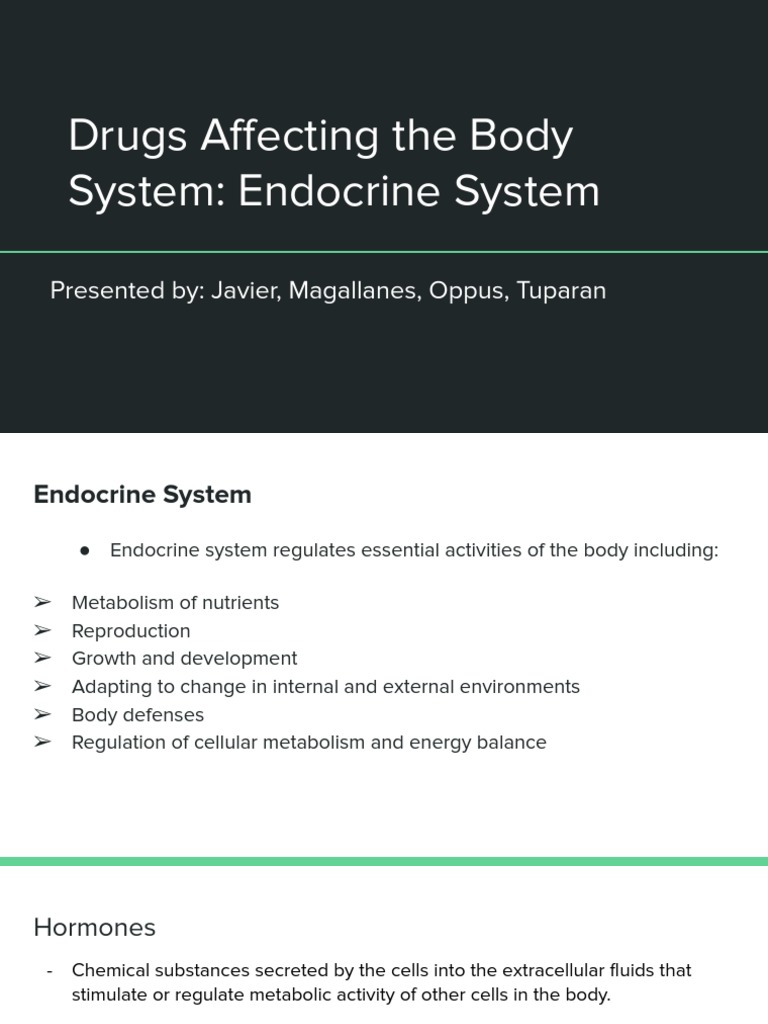 Drugs Affecting the Body System_ Endocrine System | PDF | Growth ...