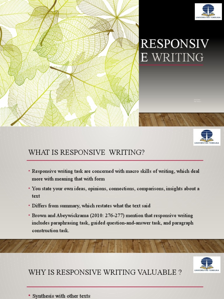 Understanding Responsive Writing | PDF | Cognitive Science | Cognition