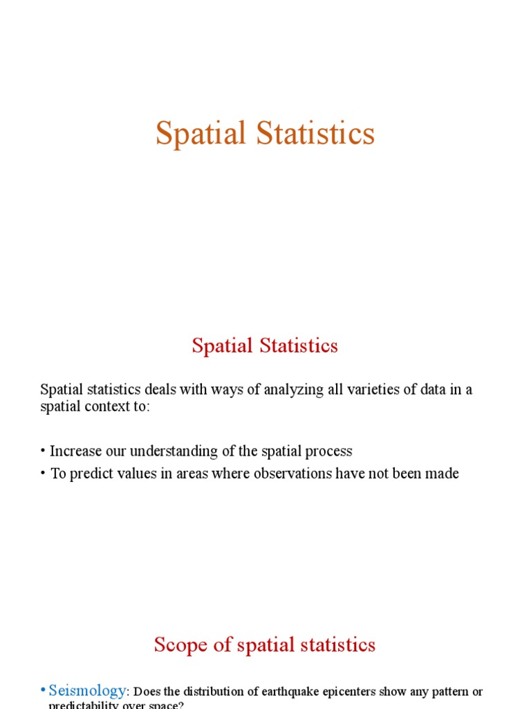 Lecture 01nov | PDF | Spatial Analysis | Statistics