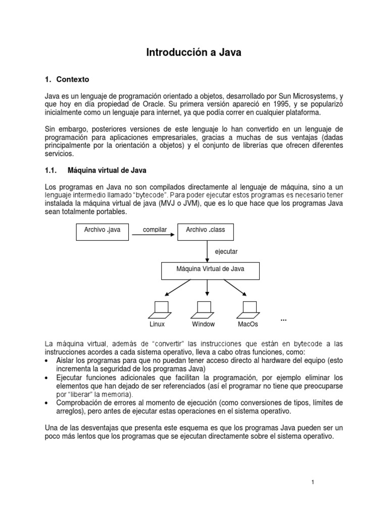 2 Introduccion Java v2.0 | PDF | Java (lenguaje de programación) | máquina virtual de Java