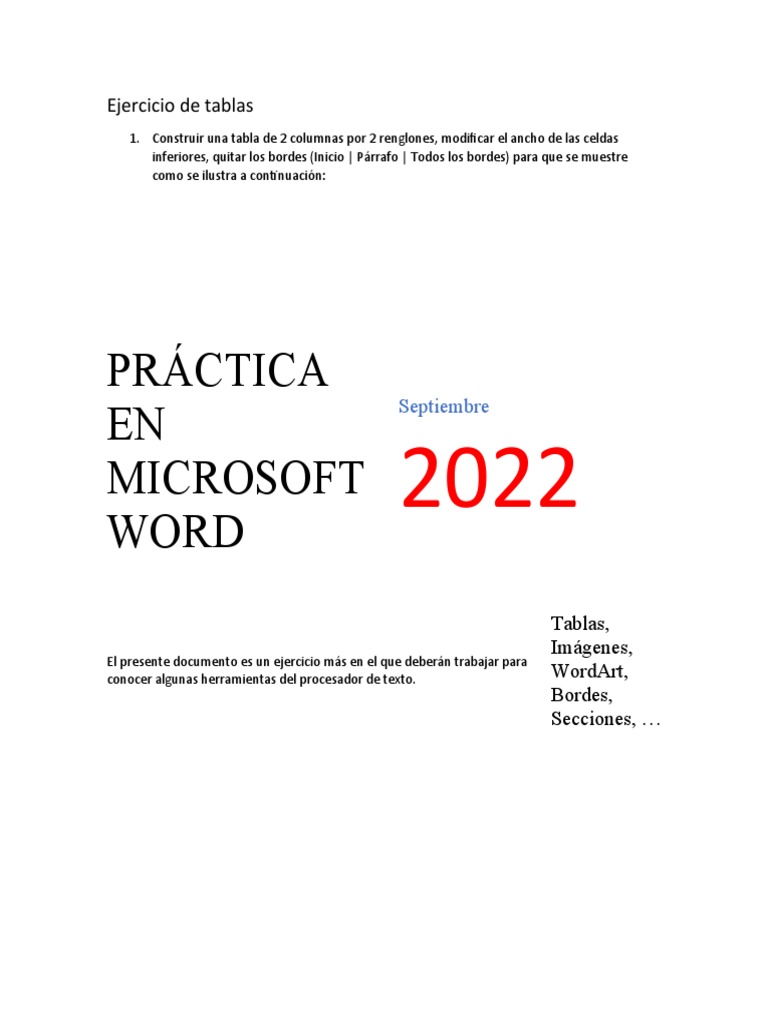 Ejercicio de Tablas | Descargar gratis PDF | Informática