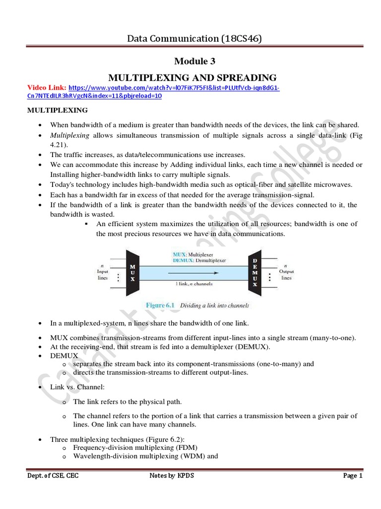 DC-Module 3 (18CS46) | PDF | Multiplexing | Packet Switching