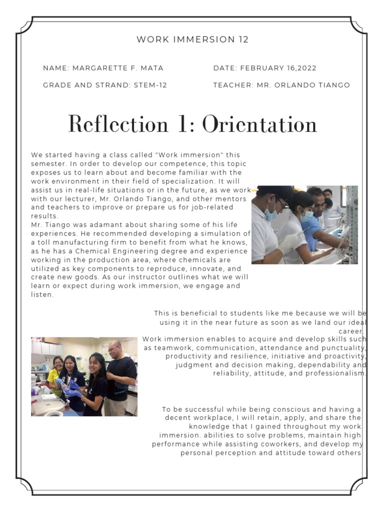 REFLECTIONS and CASE STUDY | PDF | Occupational Safety And Health ...