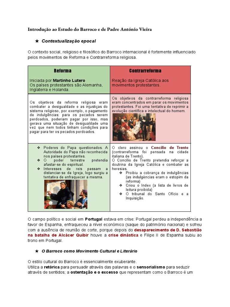 Contexto Cultural e Histórico do Barroco | PDF | Contrarreforma | Barroco