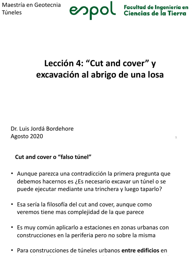 Leccion 4 - Cut and Cover | PDF | Túnel