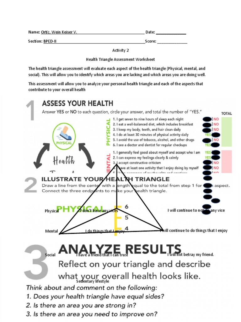 Activity 2 Health Triangle Ortizwein | PDF | Self-Improvement