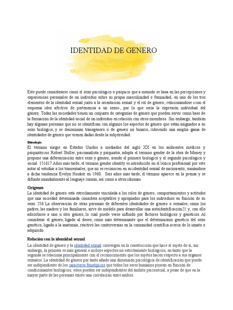 Identidad de Genero | PDF | Identidad de género | Transgénero