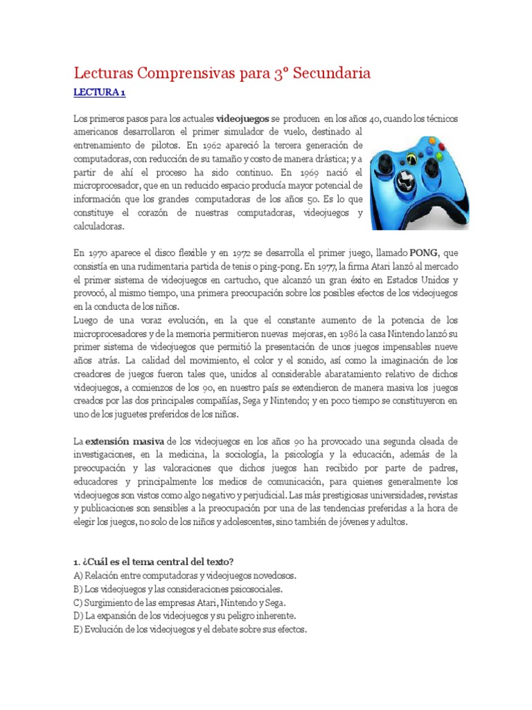 Lecturas DPCC 3 | PDF | Videojuegos
