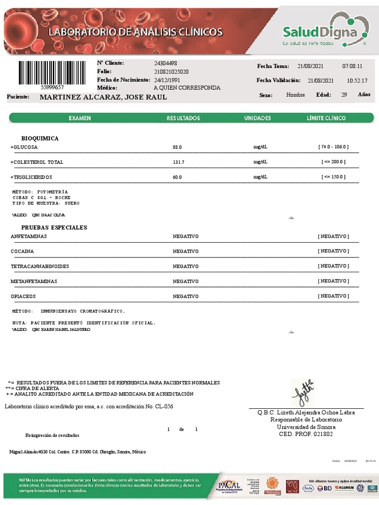 Antidoping y Quimica Sanguinea | PDF | Ciencias de la Salud | Cuidado ...
