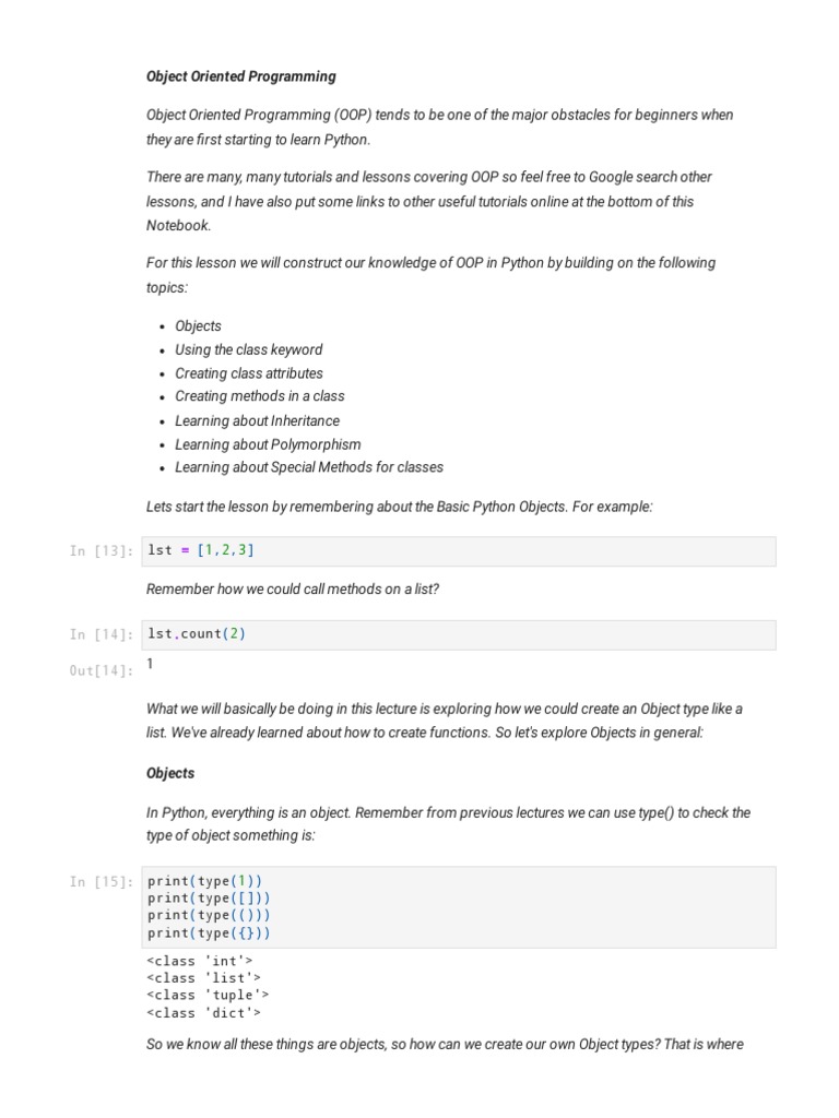 Python OOP (Object Oriented Programming) ? | PDF | Method (Computer ... Python OOP (Object Oriented Programming) ? | PDF | Method (Computer ...