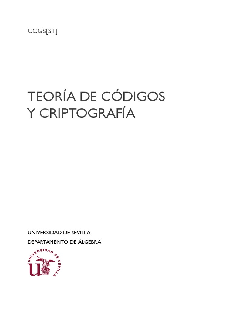 Teoría de Códigos y Criptografía | PDF | Anillo (Matemáticas) | Grupo ...
