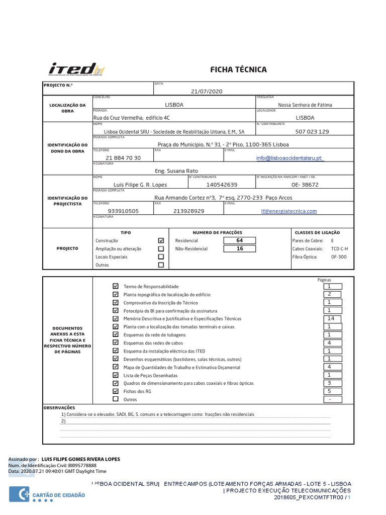 Fichas ITED Lote 5 | PDF