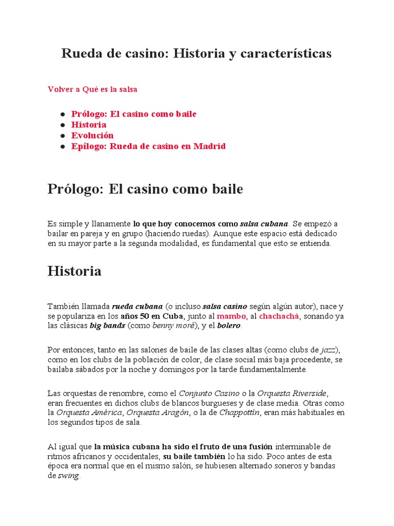 Rueda de Casino - Historia y Características | PDF | Cuba | Bailes