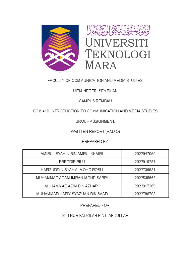 Group Assignment Report (Radio) | PDF | Mass Media | Radio