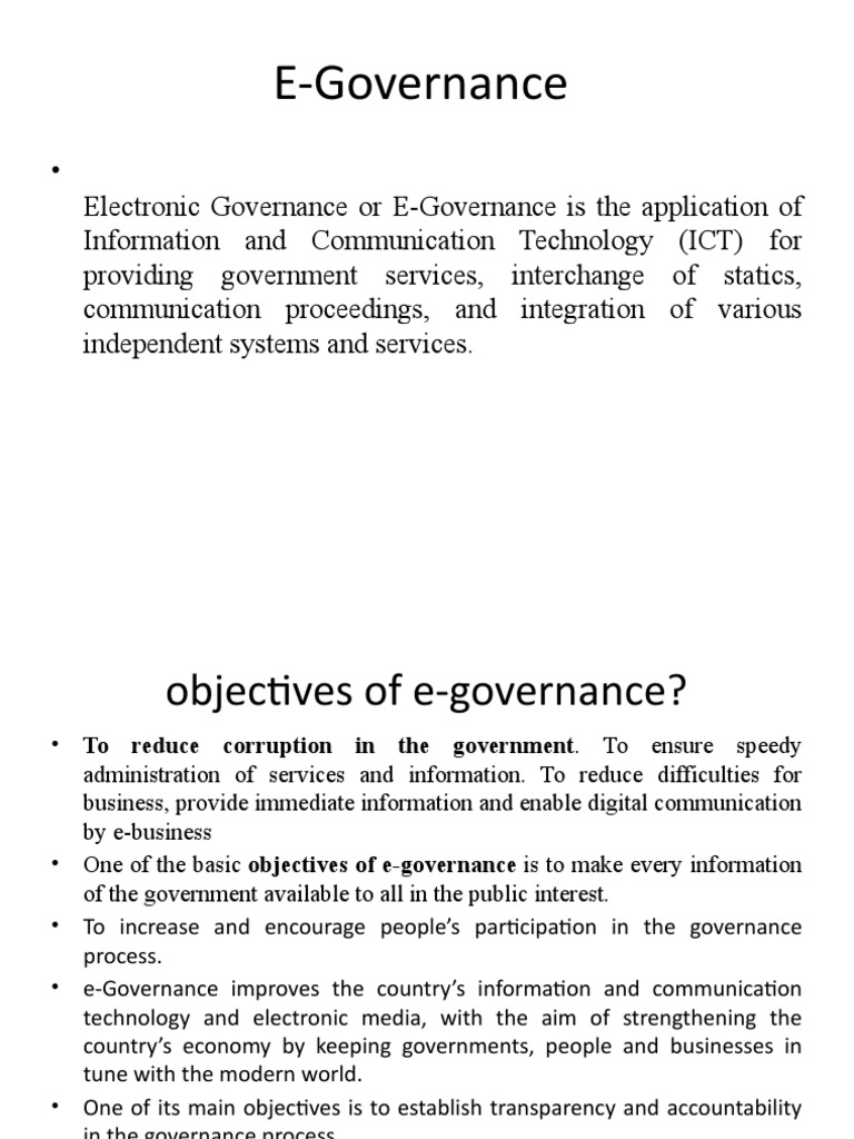 E Governance | PDF | Governance | Educational Technology