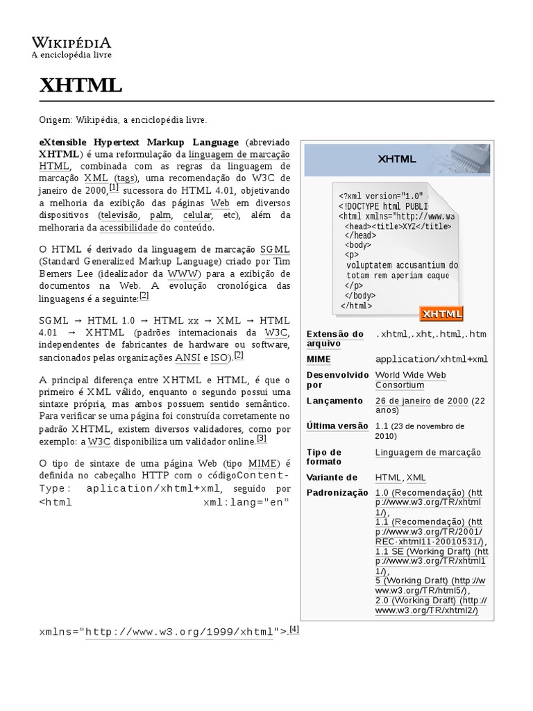 XHTML | PDF | Xhtml | W3C