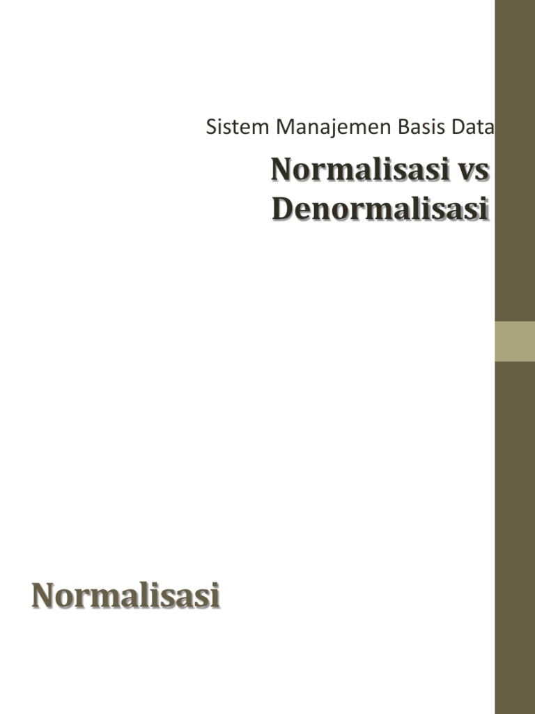 Normalisasi dan Denormalisasi DB | PDF