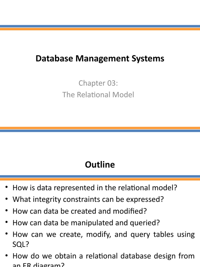 CH03-The Relational Model | PDF | Relational Model | Relational Database