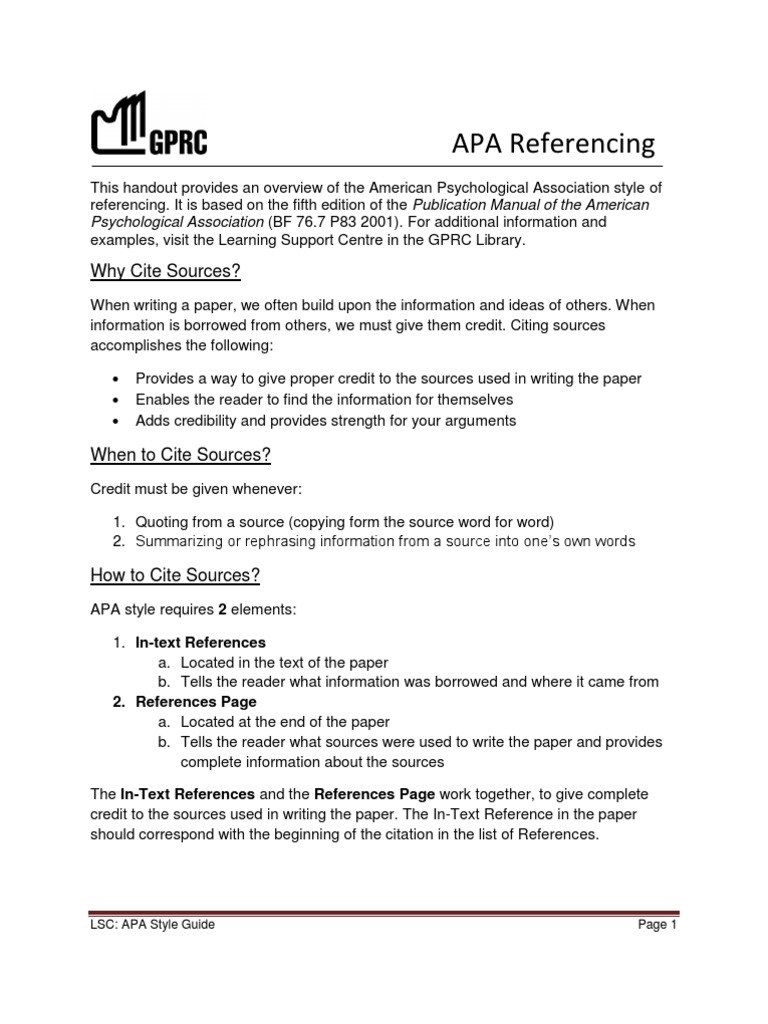 APA Referencing | PDF