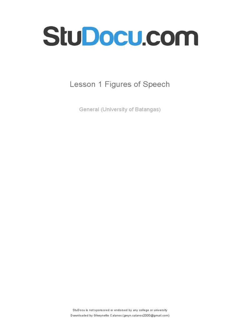 Lesson 1 Figures Of Speech Pdf Speech Cognitive Science