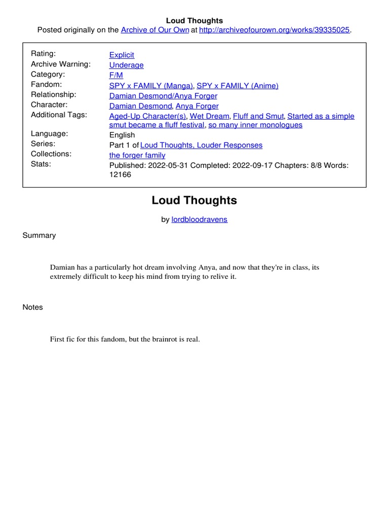Loud Thoughts | PDF | Thought | Mind