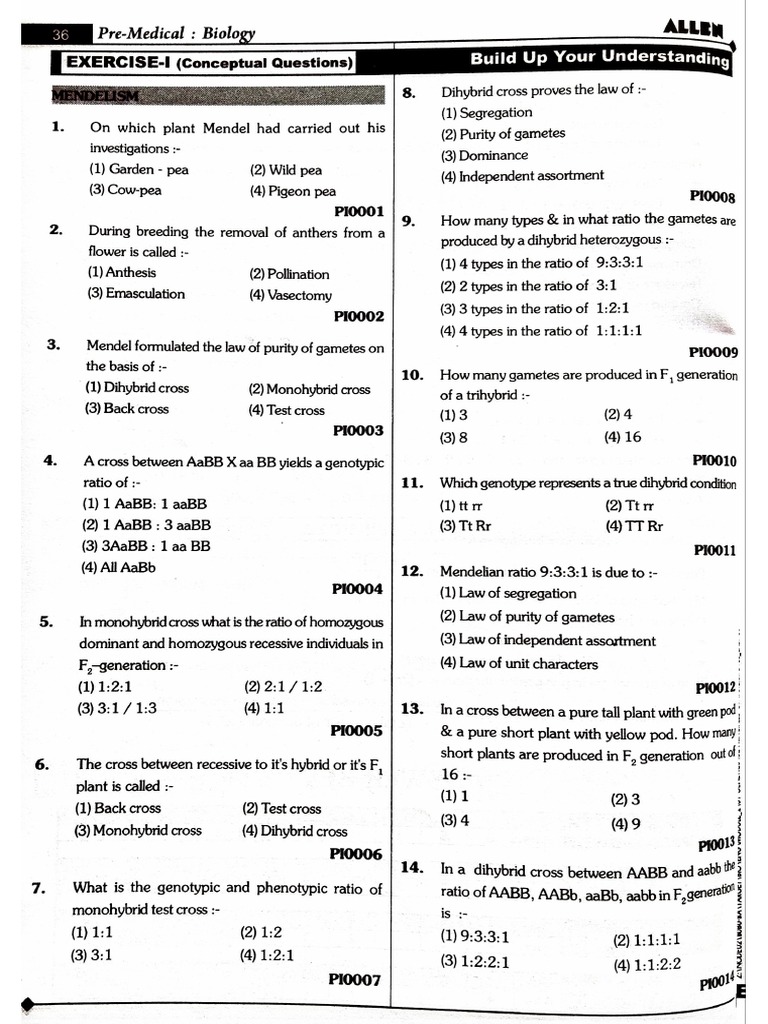 Allen Principles of Inheritance and Variations | PDF