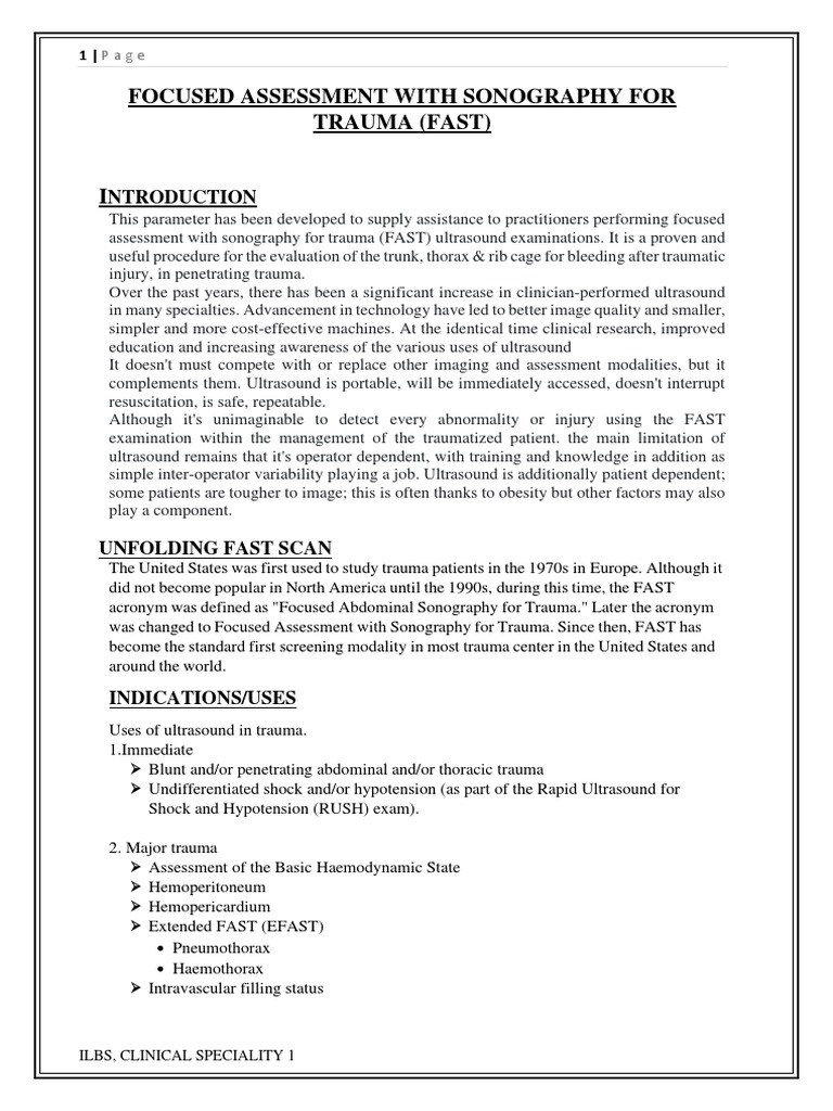 Fast Scan 2022 | PDF | Medical Ultrasound | Diseases And Disorders