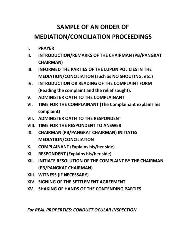 Mediation and Conciliation Process Guide | PDF | Politics | Religion ...