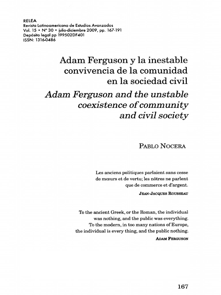 Nocera, P (2010) - Adam Ferguson y La Inestable Convivencia de La ...