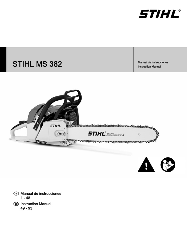 Manual Motosierra Stihl Ms 382 | PDF