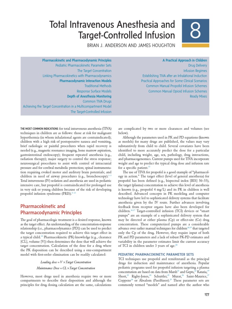Pediatric TIVA and TCI Anesthesia Insights | PDF | Pharmacokinetics ...
