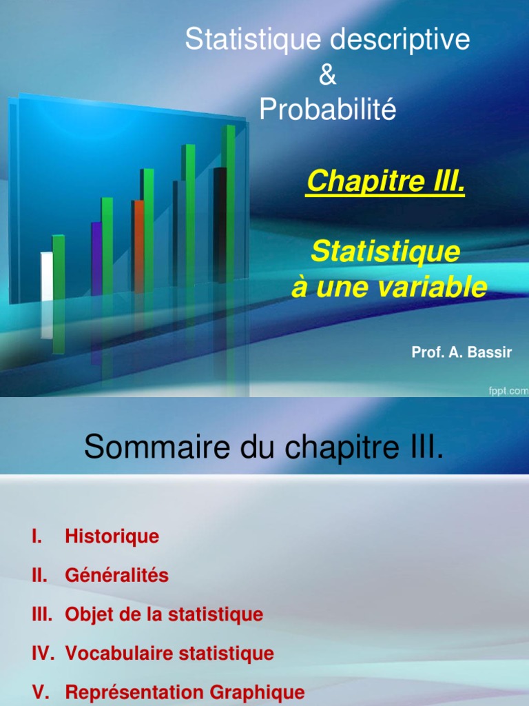 Chap III - Statistiques À Une Variable | PDF | Moyenne | Indicateur de dispersion