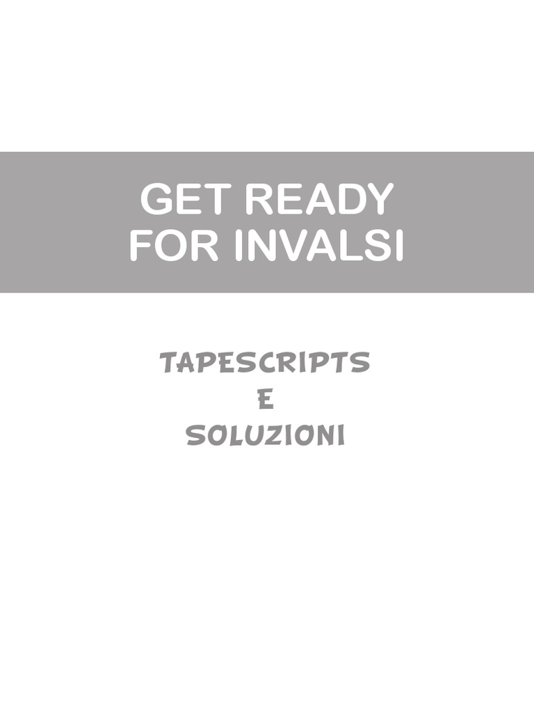 GetReadyForInvalsi Soluzioni Tapescript | PDF