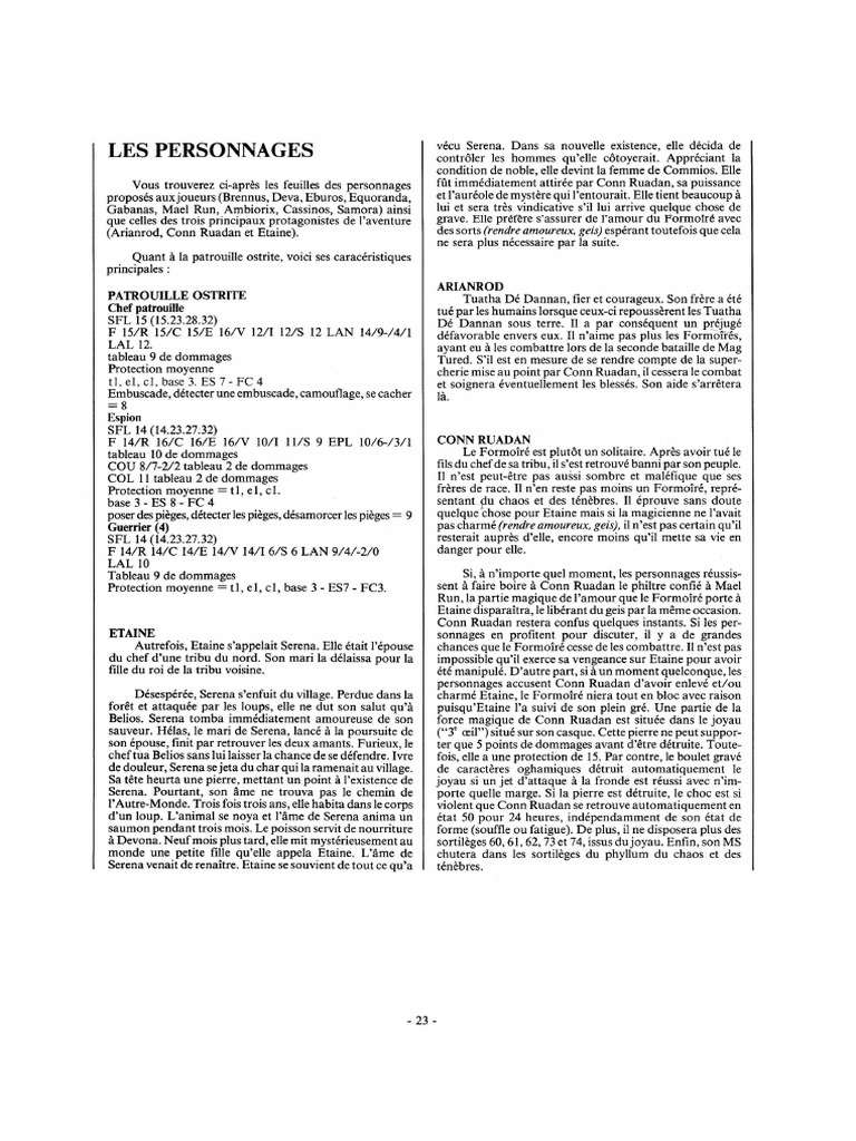 LEGENDES - Legendes Celtiques - A La Poursuite de Conn Ruadan Les PNJ | PDF
